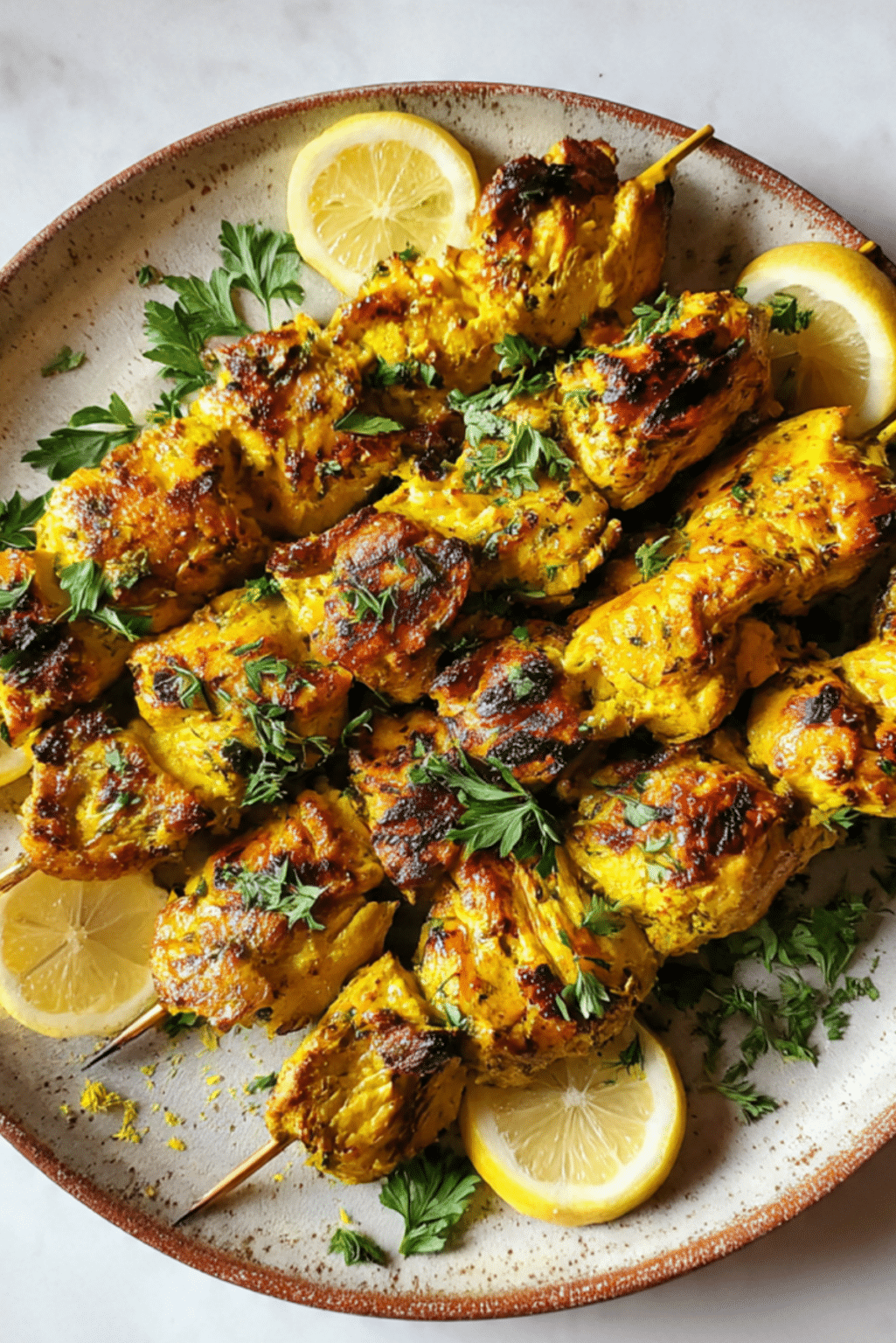 Saffron Chicken Kebabs